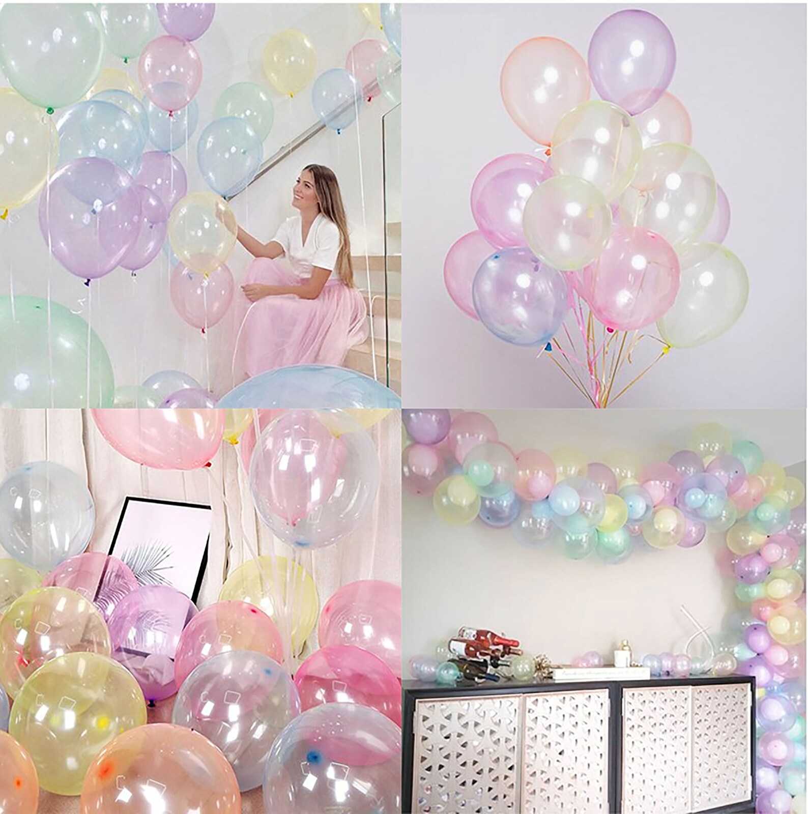 Crystal Clear Balloons - Rainbow Balloons, Pastel Balloons, Baby Shower ...