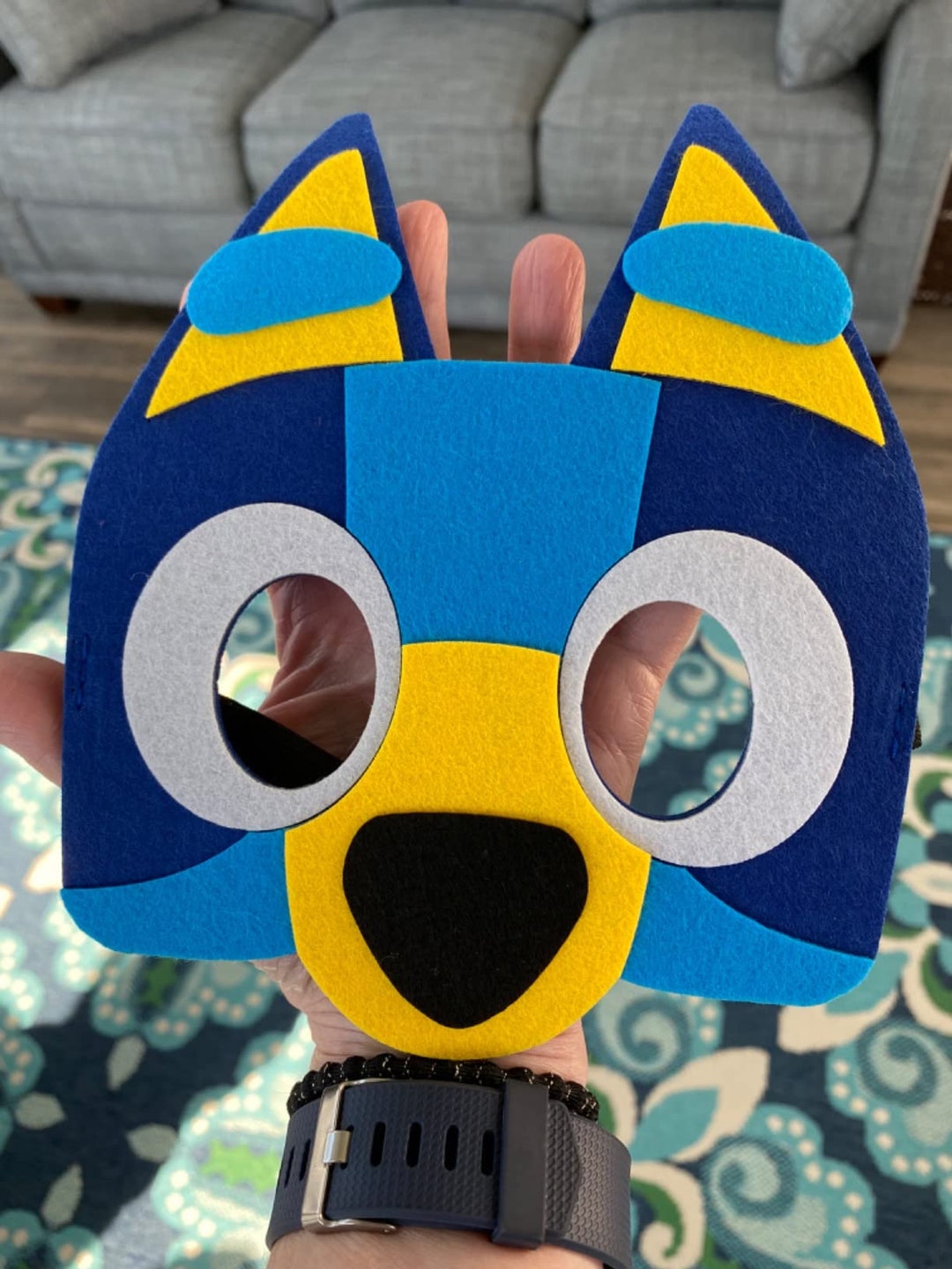 Dingo Dog Family Masks, Bluey and Bingo Felt Face Masks, Bluey Party ...
