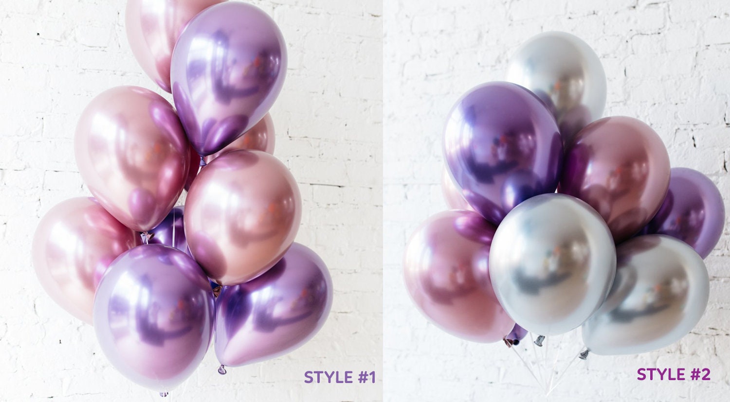 GLOBOS MORADOS MALVA Púrpura &mauve chrome globo ramo - Etsy España