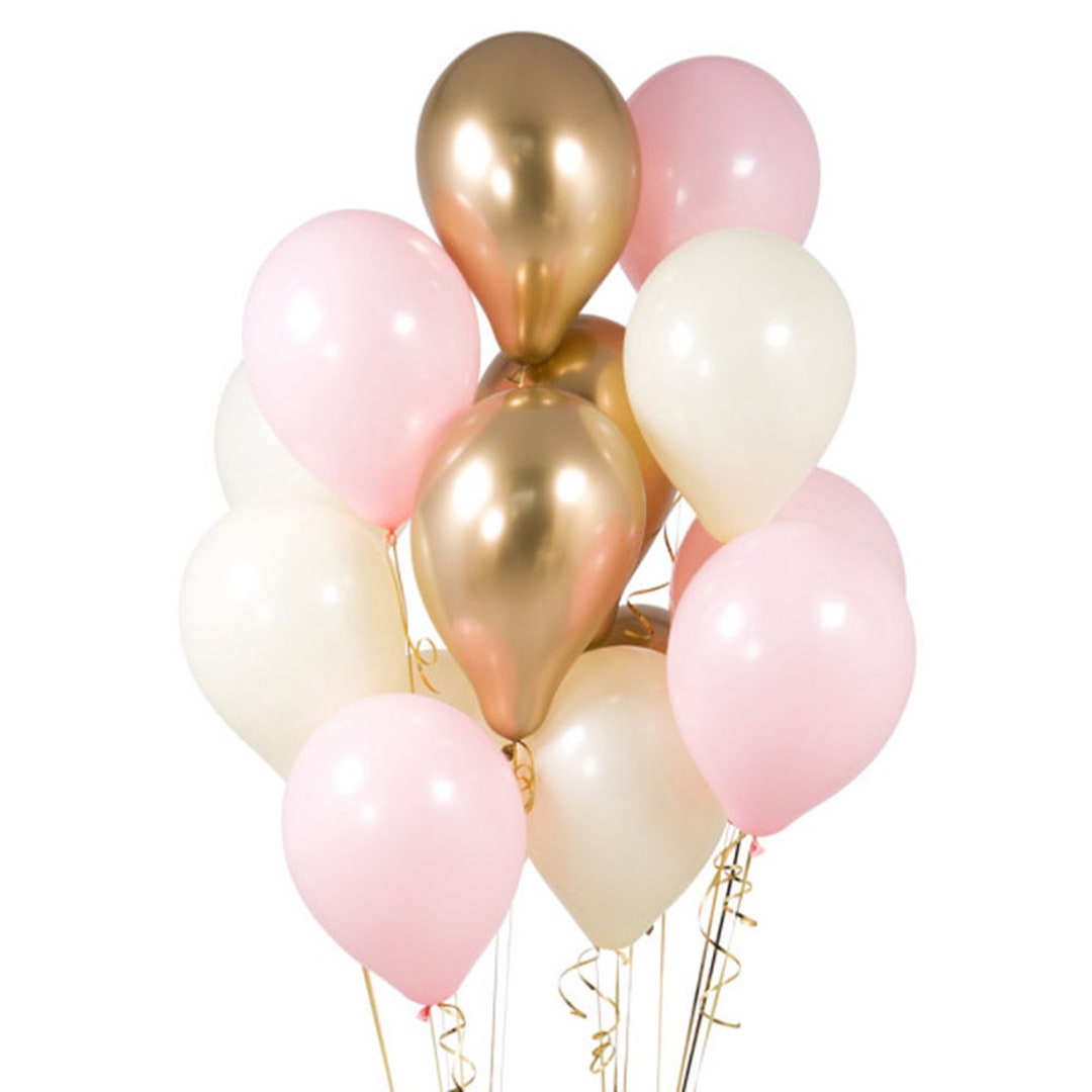 BABY PINK PARTY Balloons-pink and Gold Balloons Bouquet, Pink Balloons ...