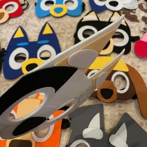 Dingo Dog Family Masks, Bluey and Bingo Felt Face Masks, Bluey Party ...