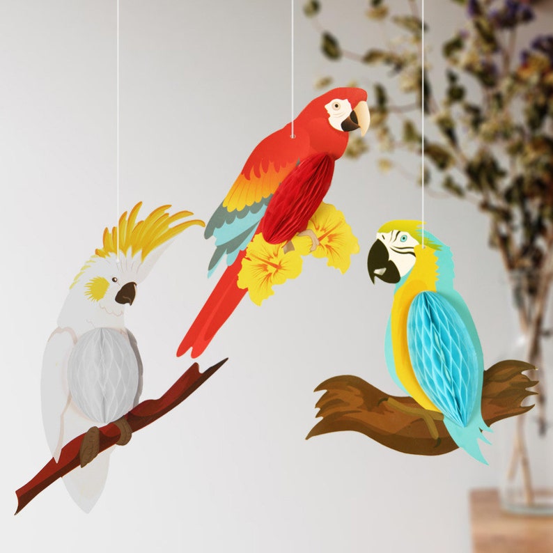 Tropical Birds Bird Theme Party Hawaiian Party Decor Beach - Etsy