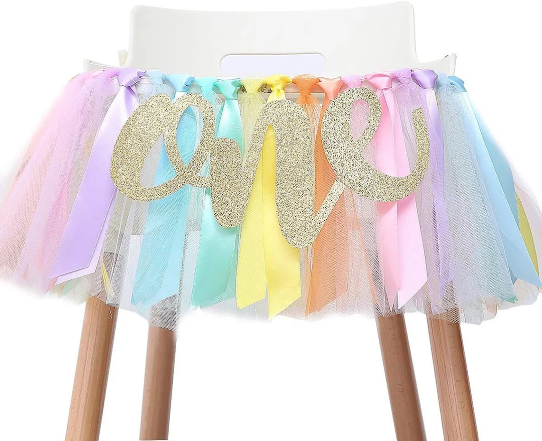 Rainbow High Chair Banner, Rainbow First Birthday Banner, Rainbow 1st ...