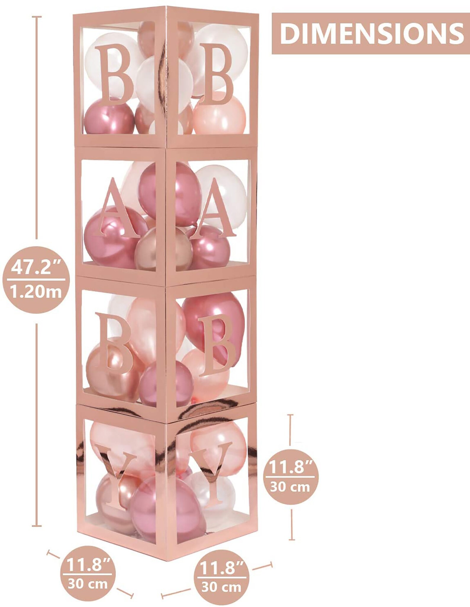 Rose Gold Baby Box Name Box Baby Shower Balloon Letter Box | Etsy