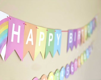 Rainbow Welcome Sign Editable Pastel Rainbow Welcome Birthday - Etsy