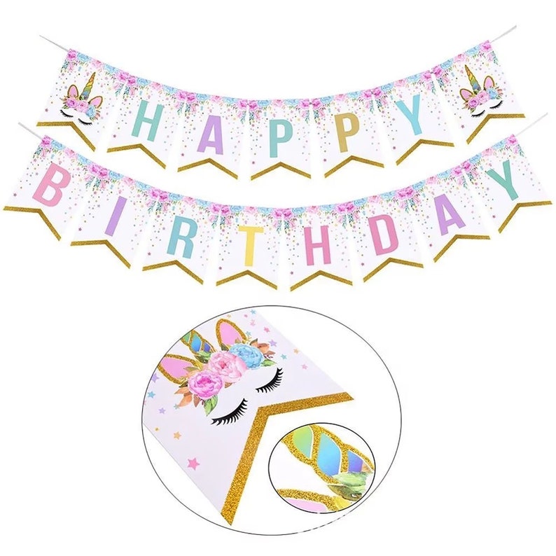 Unicorn Birthday Banner Unicorn Party Unicorn Party | Etsy