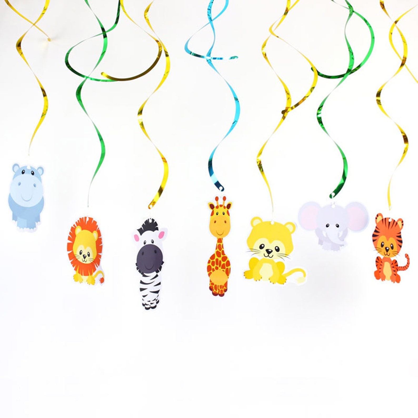 Safari Animal Jungle Ceiling Hanging Swirl Zoo Party - Etsy