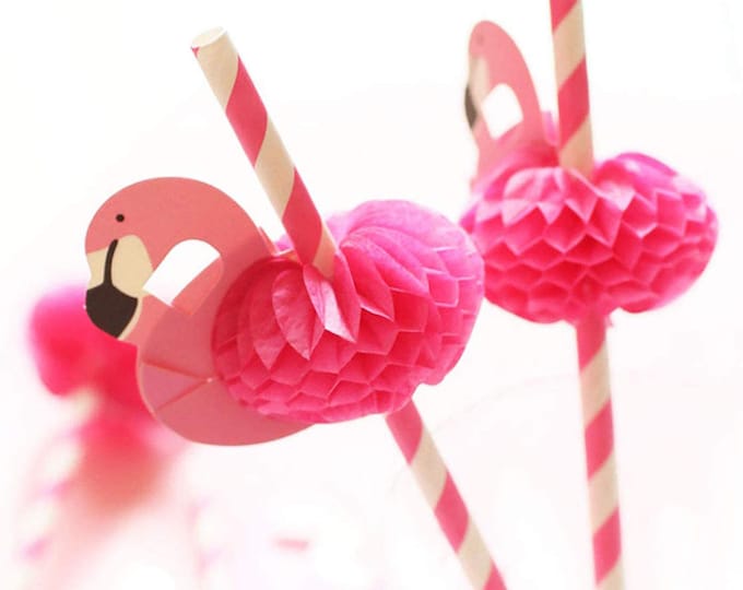 Flamingo Straws, Tropical Straws, Tropical Party Decoration, Flamingo ...
