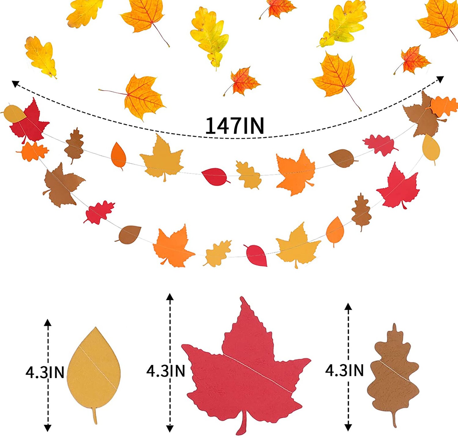 Fall Leaves Garland Leaves Decoration Maple Leaves Garland - Etsy