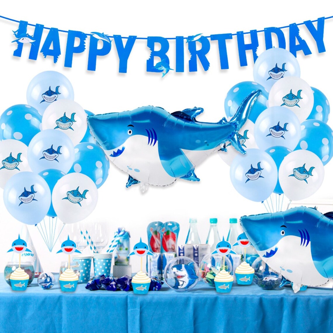 Shark Party Decorations Shark Balloons Shark Birthday - Etsy