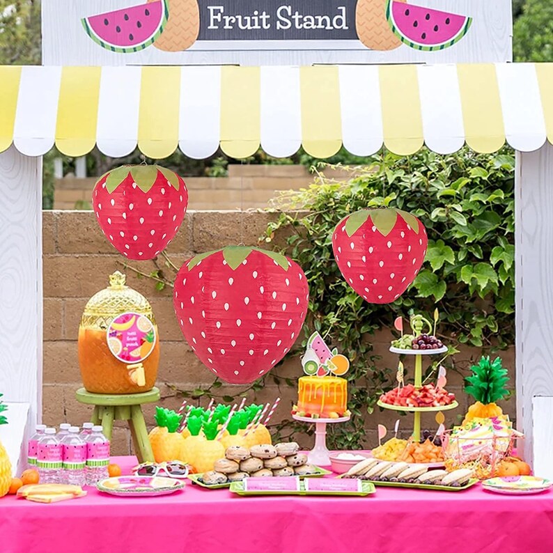 Strawberry Party Decoration 3D Strawberry Lantern Sweet One - Etsy