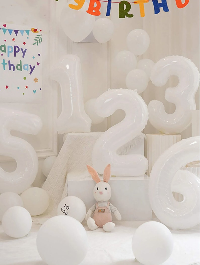 32 Inch Giant White Number Balloons Number Balloons White - Etsy