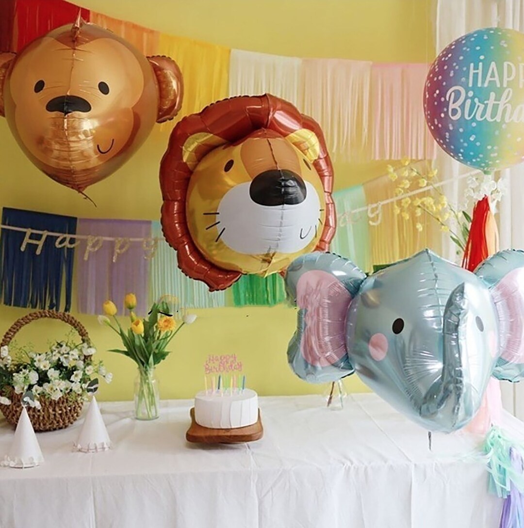 Safari Animal Balloons Zoo Party Two Wild Birthday Carnival - Etsy