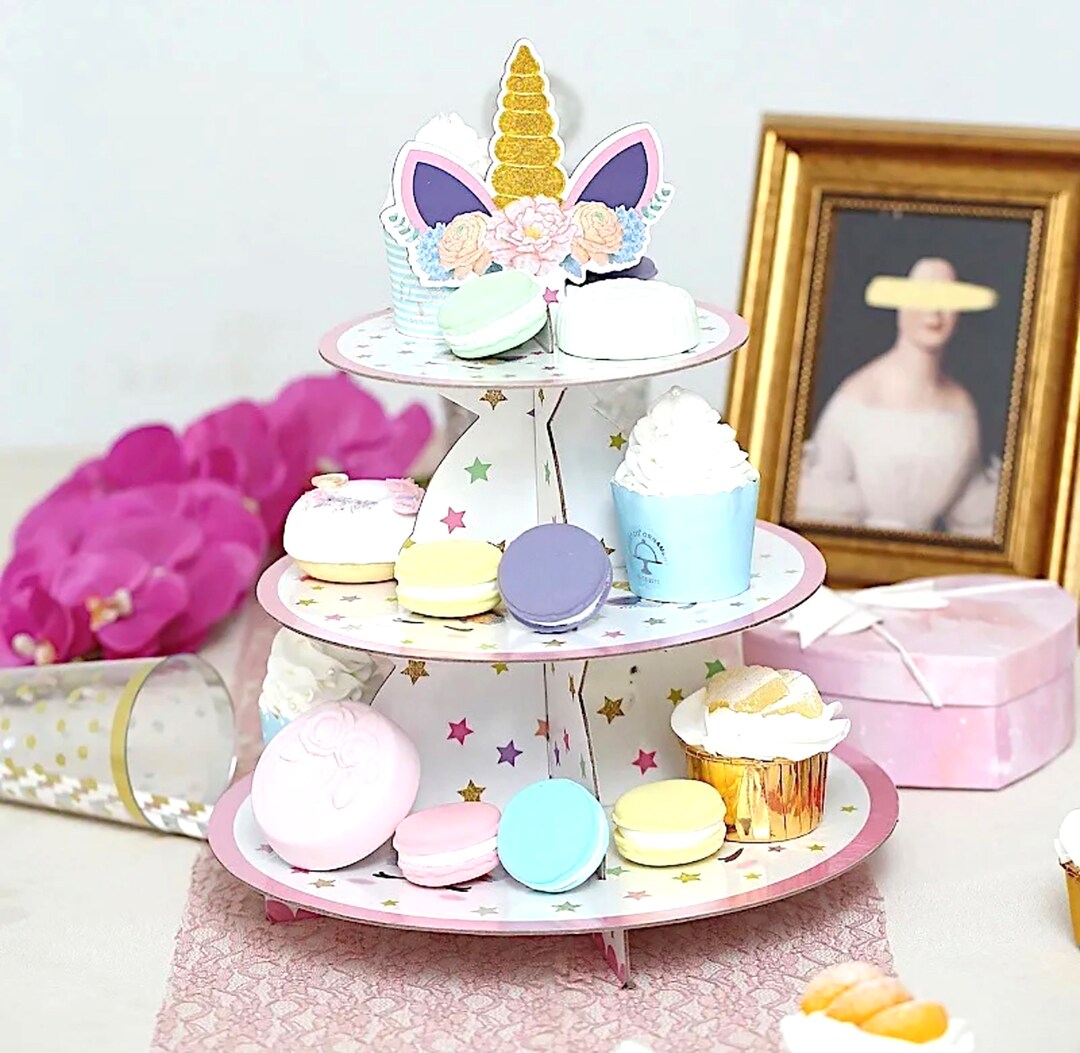 Unicorn Cupcake Stand Tower, Unicorn Party Supply, Unicorn Baby Shower ...