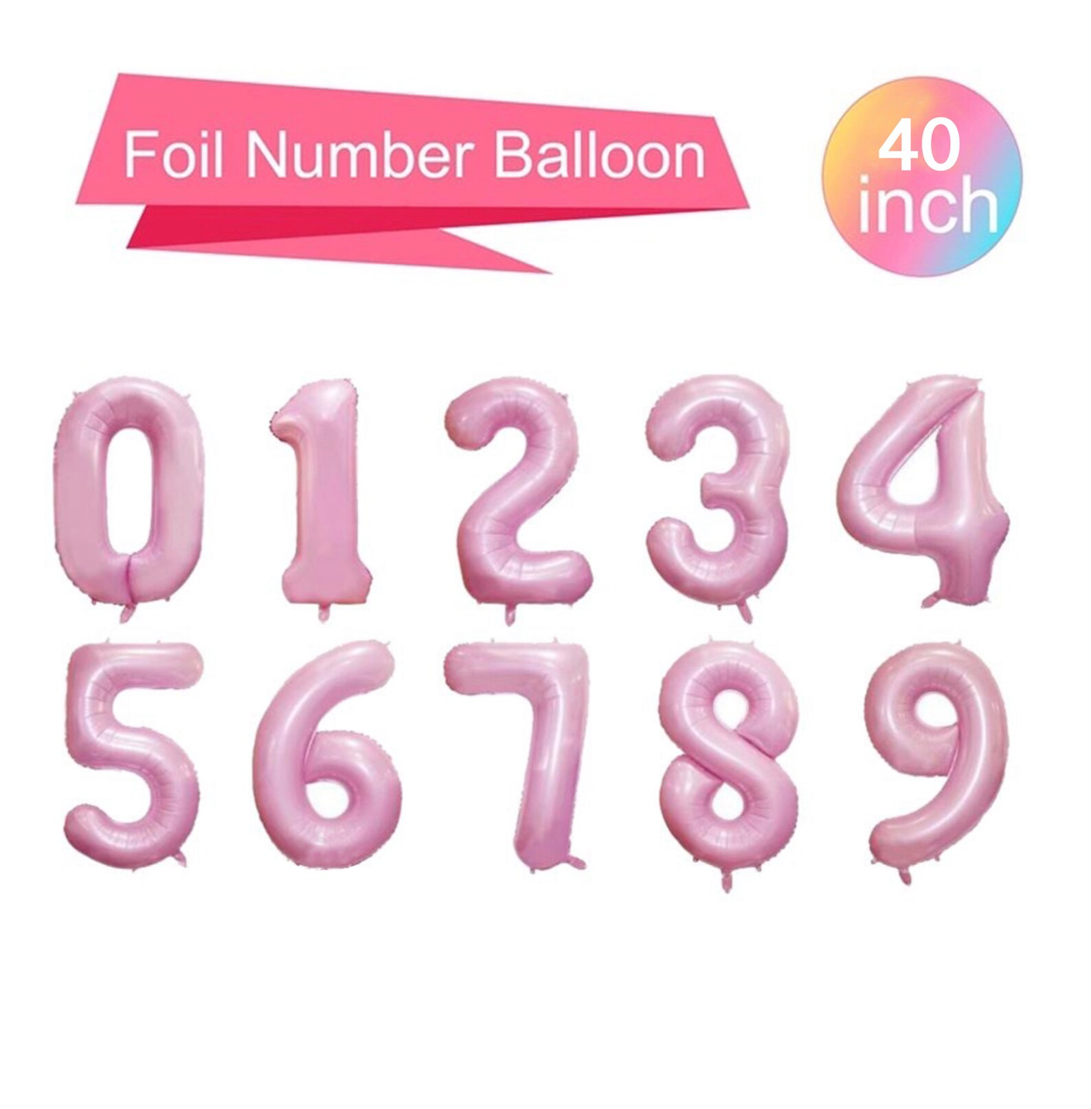 Baby Pink 40 Number Balloons Number Balloons Giant | Etsy
