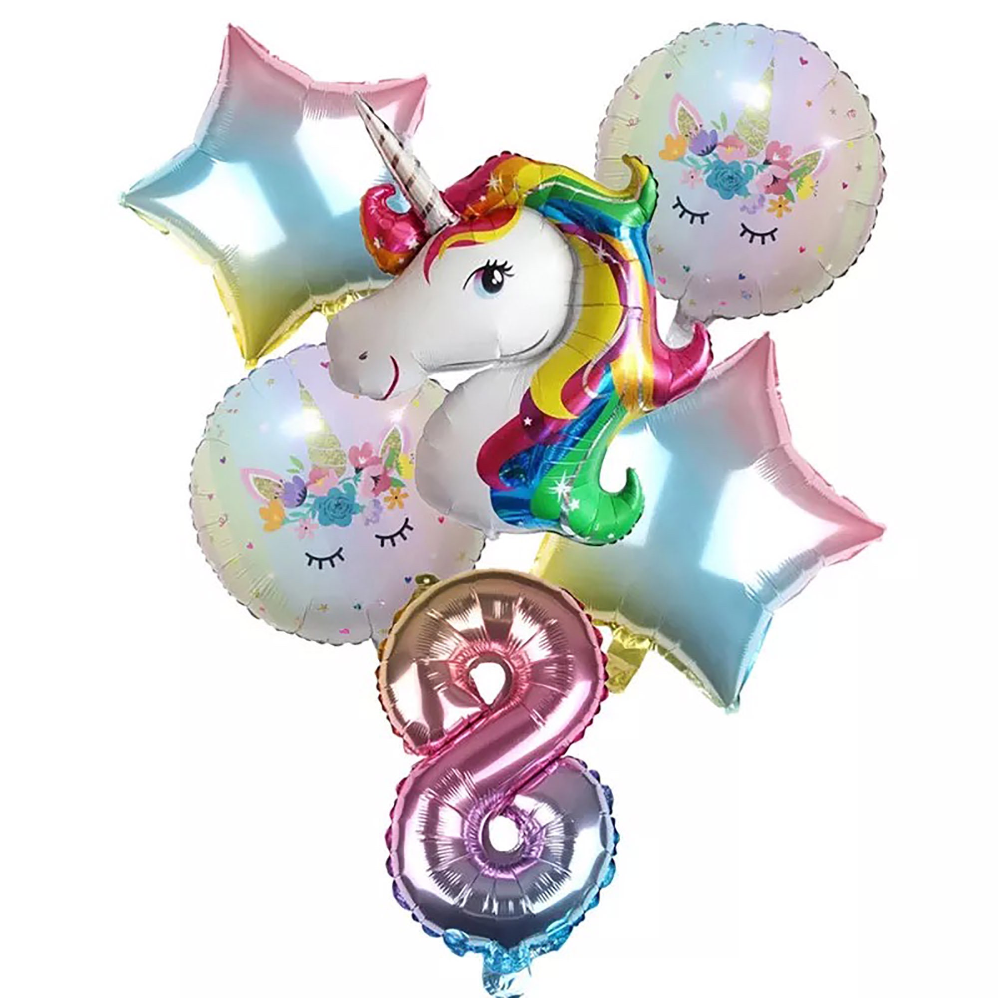 Rainbow Unicorn Foil Balloon Set – Birthday Party Decoration - Etsy