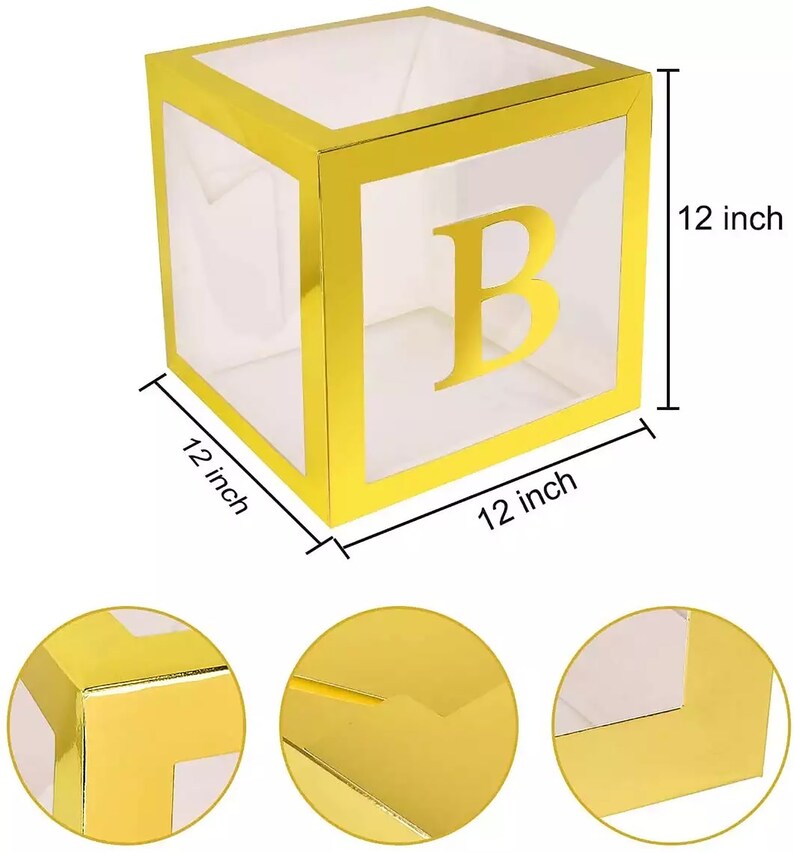 Gold Baby Box for Baby Shower Balloon Letter Box Set of 4 - Etsy
