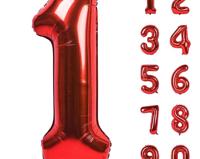 Red 32 Number Balloons Number Balloons, Giant Number Balloons, Jumbo ...