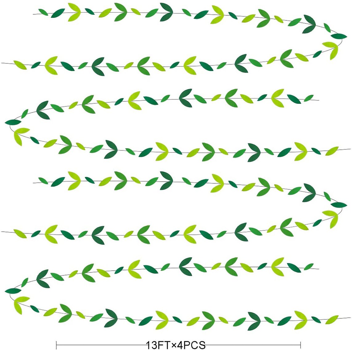 52 Ft Green Leaves Streamer Backdrop Greenery Garland Fall - Etsy