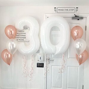 32 Inch Giant White Number Balloons, Number Balloons, White Birthday ...