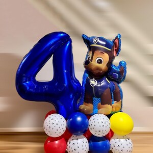 Rubble Balloon Sculpture, Paw Patrol Balloons, Rubble Party, Chase ...