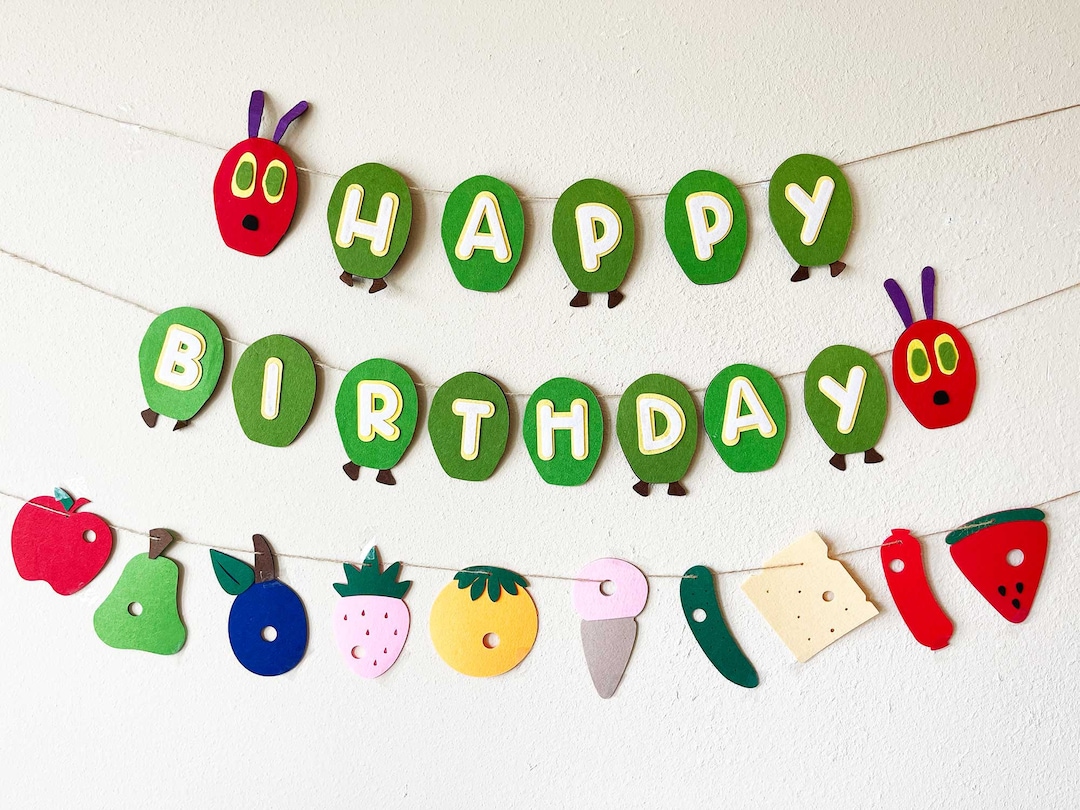 Hungry Caterpillar Birthday Banner, Hungry Caterpillar Party Decoration ...