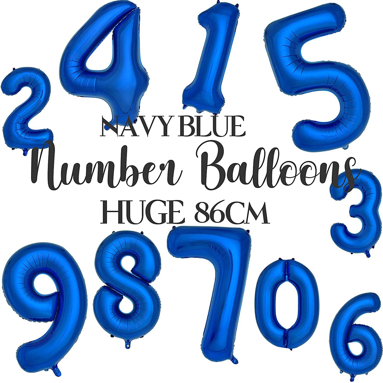 32 Inch Navy Blue Number Balloons, Blue Number Balloons, Giant Number ...