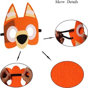 Dingo Dog Family Masks, Bluey and Bingo Felt Face Masks, Bluey Party ...