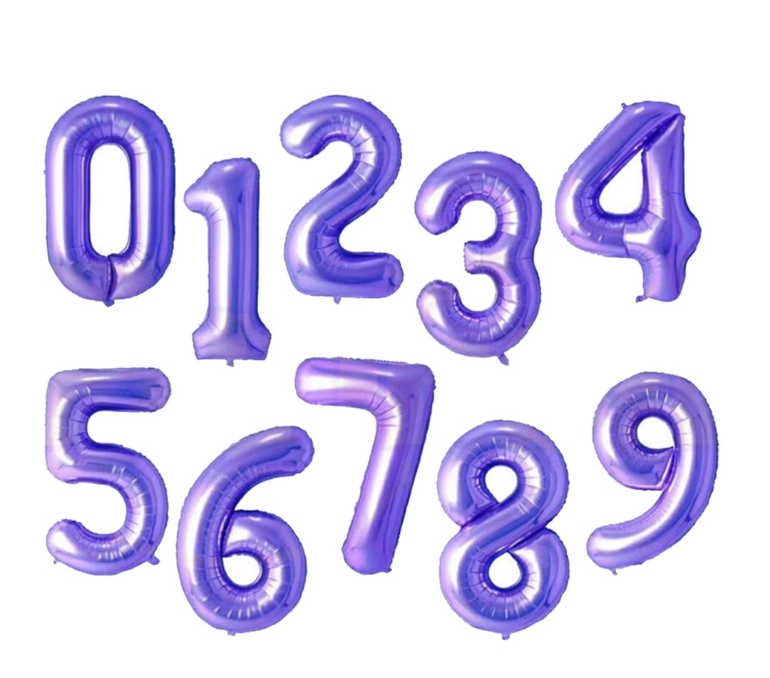Purple Number Balloon, 40 Inch Purple Balloon, Purple Balloons, Helium ...