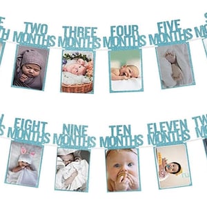 1st Birthday Photo Banner for Baby From Newborn to 12 Months, Monthly ...