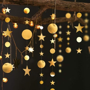 Gold Glitter Party Decoration Gold Streamergold Circle - Etsy