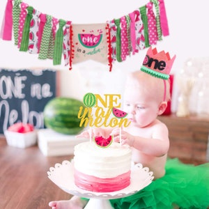 Watermelon Party Decoration, One in A Melon, Melon First Birthday ...