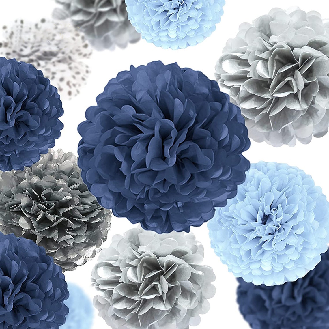 Navy and Silver Party Decoration Navy Blue Party Decor Navy - Etsy