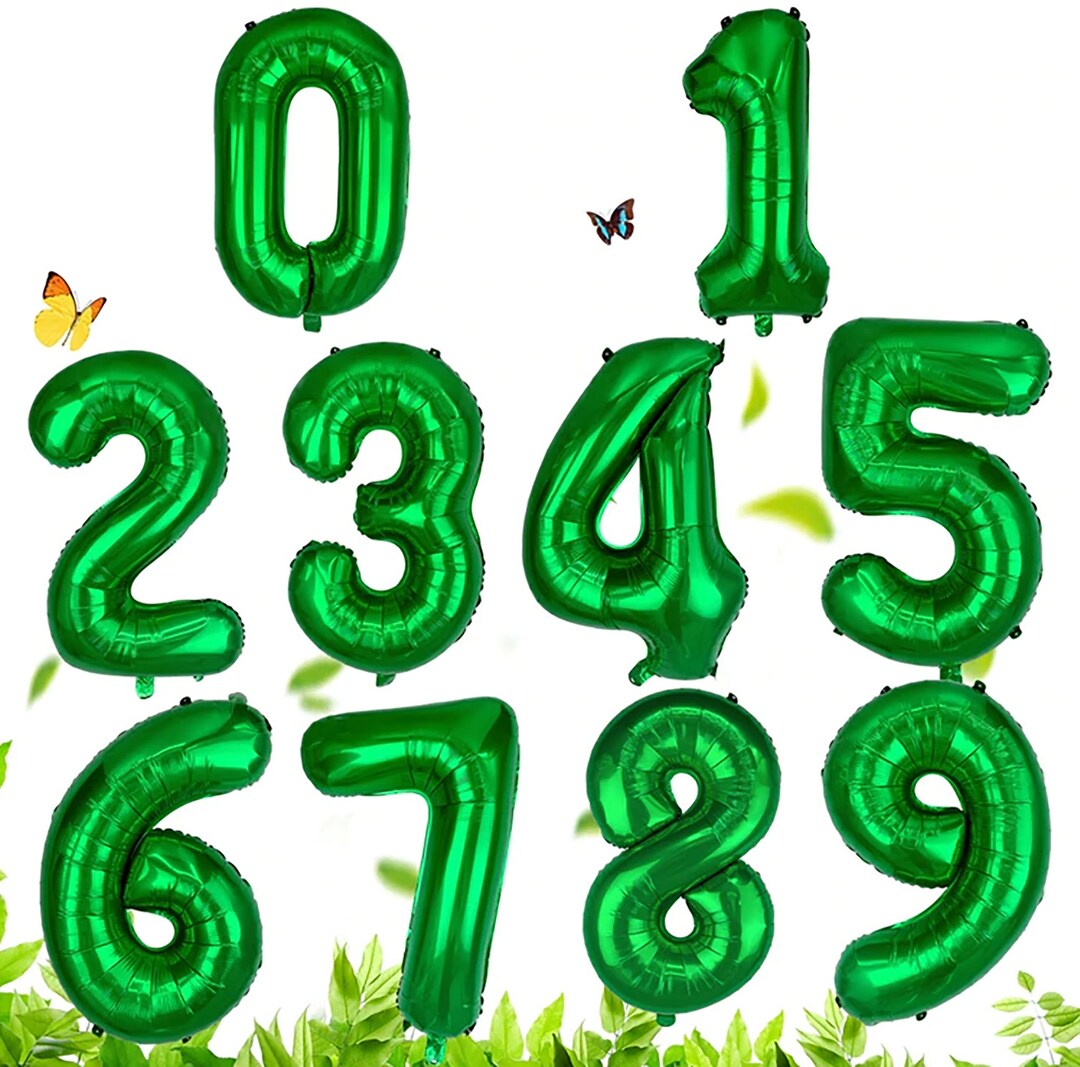 32inches Green Number Balloons - Number Balloons, Giant Number Balloons ...
