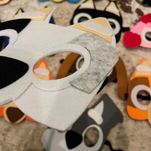 Dingo Dog Family Masks, Bluey and Bingo Felt Face Masks, Bluey Party ...