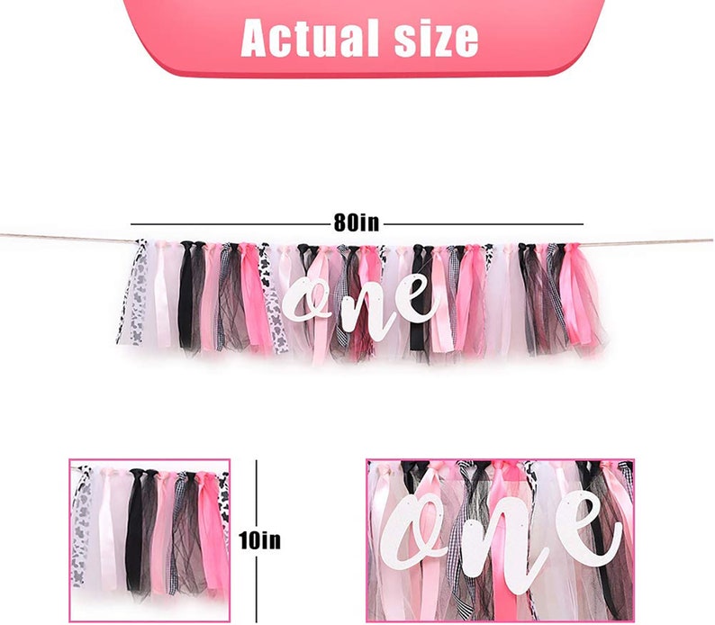 Cow Print High Chair Birthday Banner Pink Cow Banner for 1st - Etsy