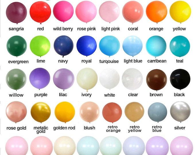 Giant Round Balloon - 36 Inch Round Latex Balloon - 3 Foot Balloon ...