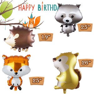 Woodland Animal Balloons, Woodland Party Decorations, Forest Animal ...