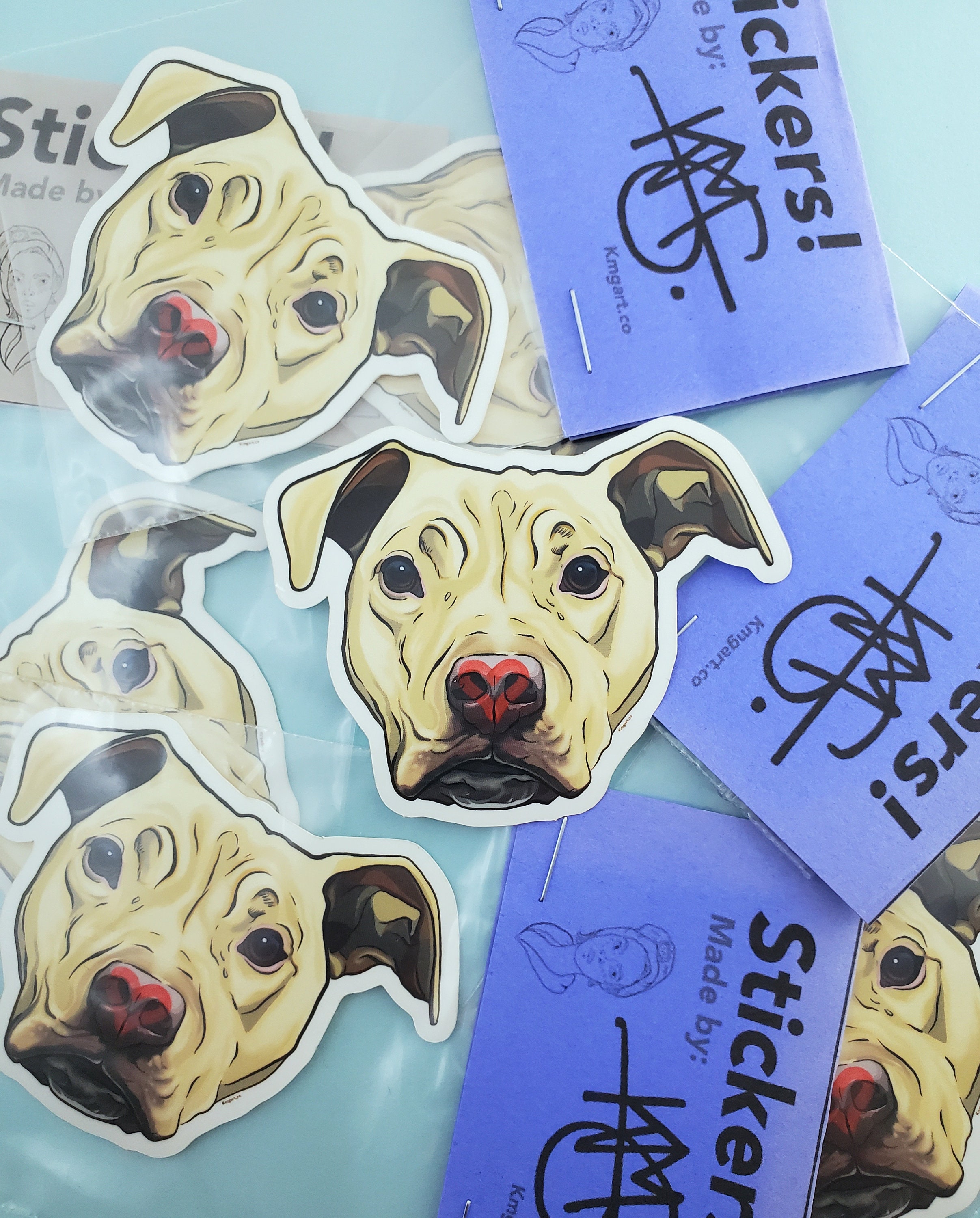 Pitbull Sticker | Bully Breed | Red Nose | Adopt Don't Shop | Decal ...