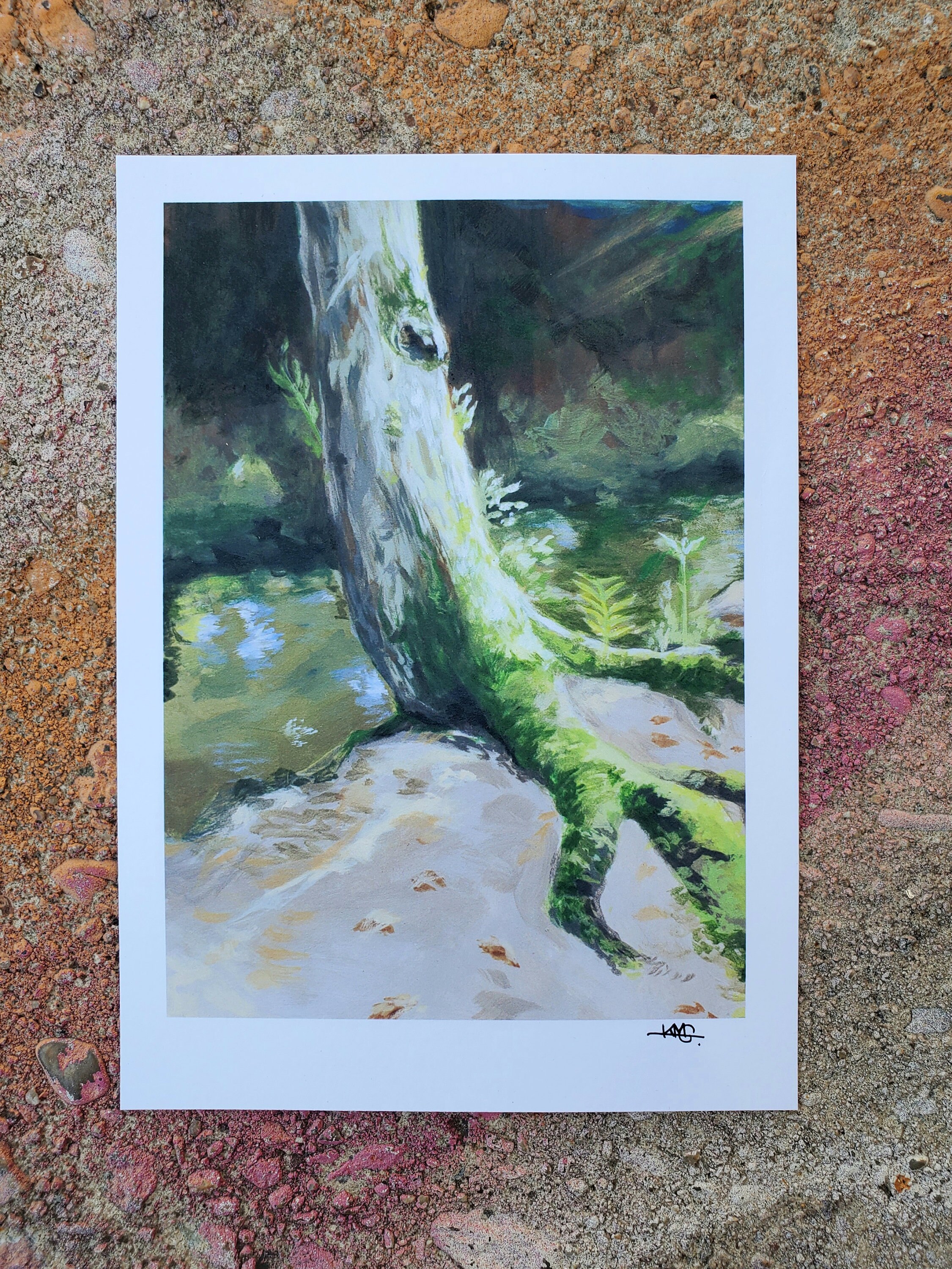 Fae Tree Gouache Tree Fine Art print Ghibli inspired | Etsy