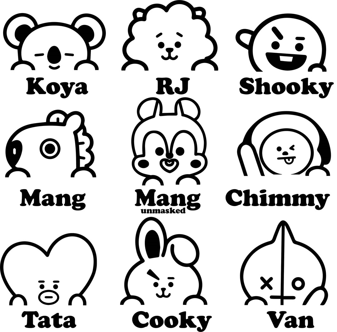 BT21 Decals | Bts/army | Car, Laptop, Phone Case, Water Bottle | Kpop ...