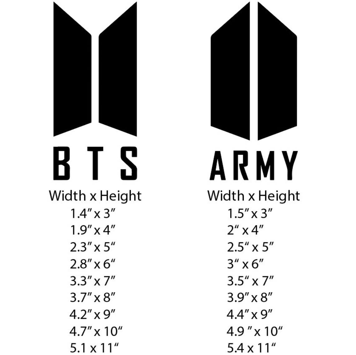 BTS Decals BTS and ARMY Logo Shield Vinyl Sticker for Cars - Etsy