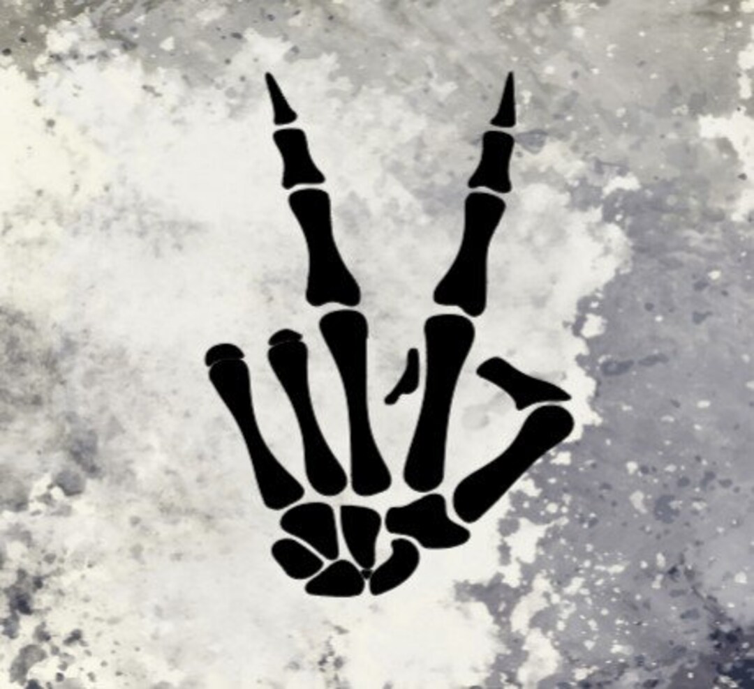 Skeleton Peace Sign / Jeep Wave Decal - Etsy