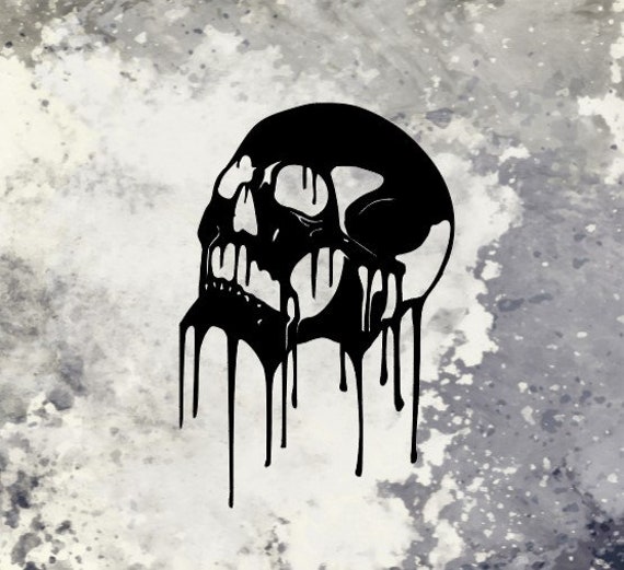Dripping Skull Decal | Etsy