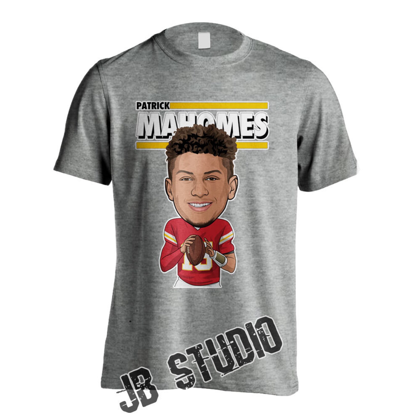 Patrick Mahomes Graphic Toon Kansas City Chiefs Football Tee Shirt ...