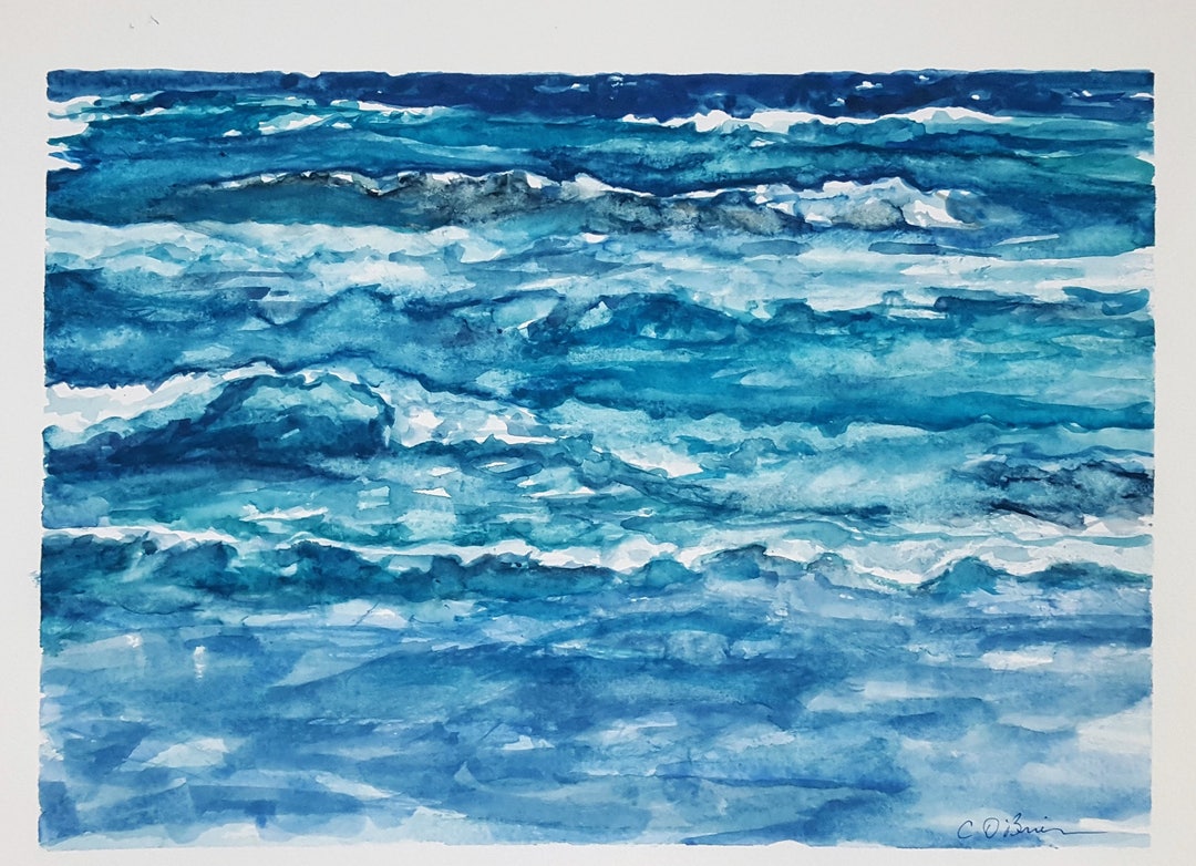 ORIGINAL Watercolor Painting Seascape,ocean Watercolor Painting,modern ...