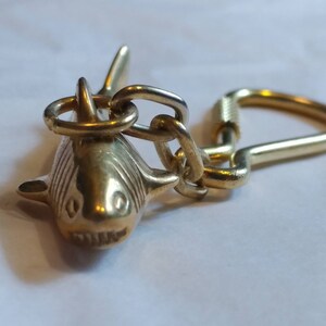 Vintage 1980's Brass Shark Keychain - Etsy