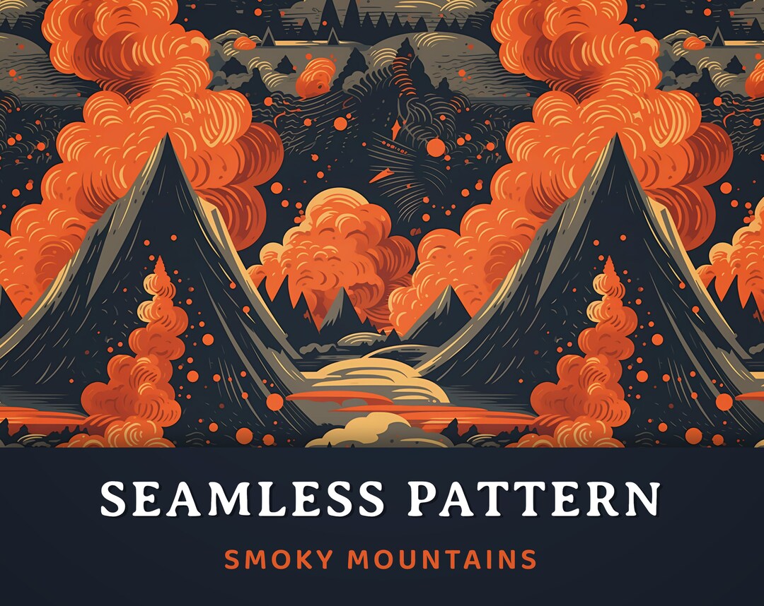 Smoky Mountains Seamless Digital Pattern, Premium Illustration, Digital ...