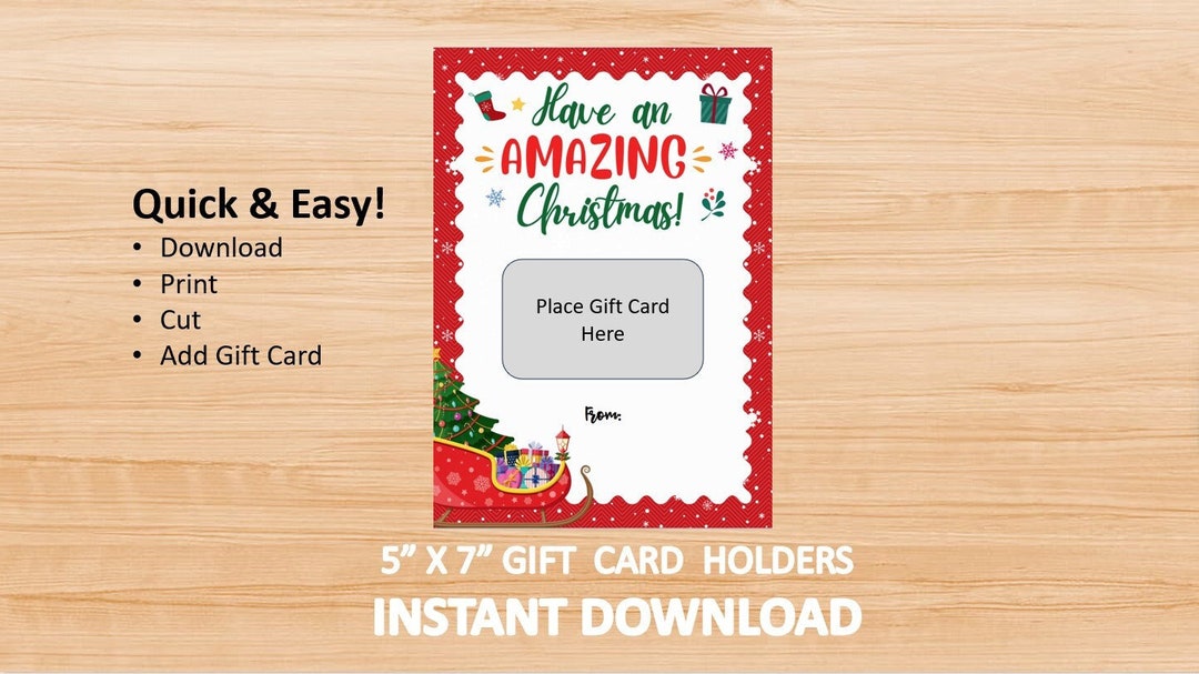 Christmas Gift Card Printable Have an Amazing Christmas Gift Card ...