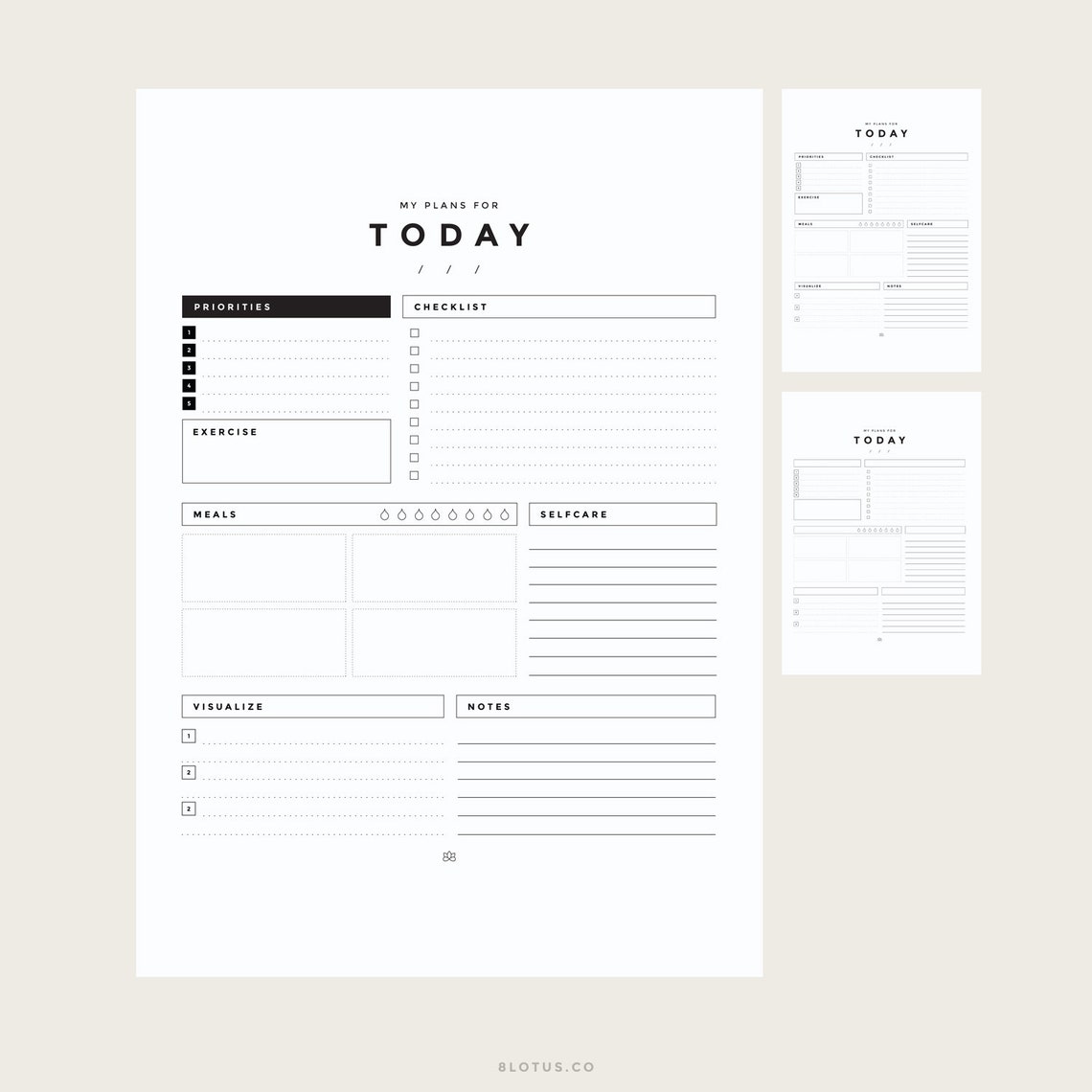 Minimal Daily Planner L Printable Planner L to Do List L - Etsy